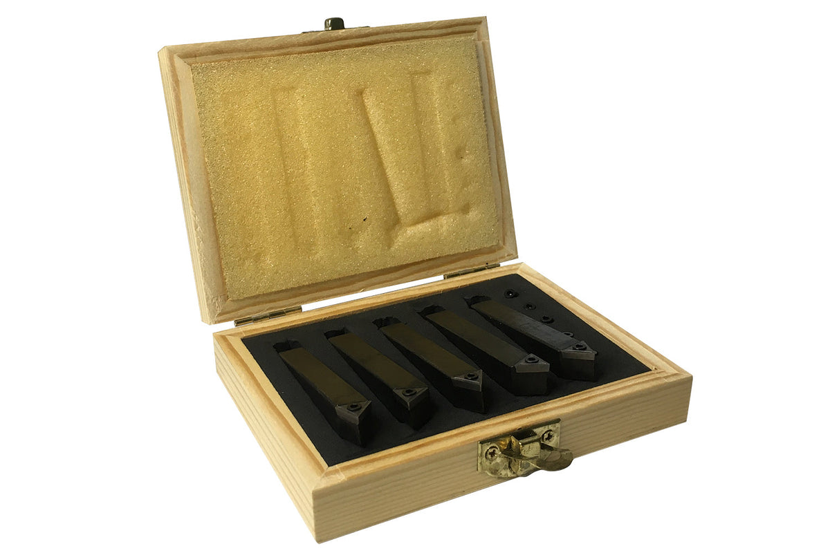 5 Piece Indexable Carbide Turning Tool Set 3/8" – MTS • Machinery and ...